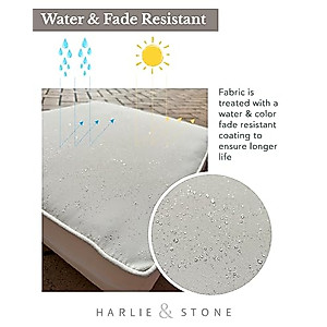Harlie & Stone Outdoor Seat Cushion, Patio Chair Cushions, Outdoor seat Cushions Set of 2, Replacement Cushions for Outdoor Furniture, Outdoor Chair Cushion, 22 x 22 Outdoor Cushions - Beige