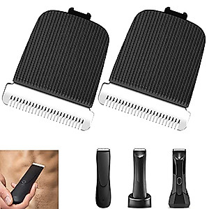 2 Pcs Replacement Blades for Manscapeed The Lawn Mower Electric Groin Hair Trimmer Blades, Hygienic Snap-In Replacement Blades Compatible with Manscaped Lawn Mower 4.0 3.0 2.0 Replaceable Blade, Black