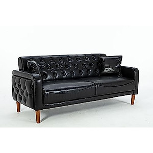 Black PU Waiting Room Chairs Sofa Conference Room Chairs, Office Reception Chairs Waiting Room Bench Guest Chairs, Office Guest Chairs Side Reception Chairs Sofa for Breakroom/Lobby/Events/Church