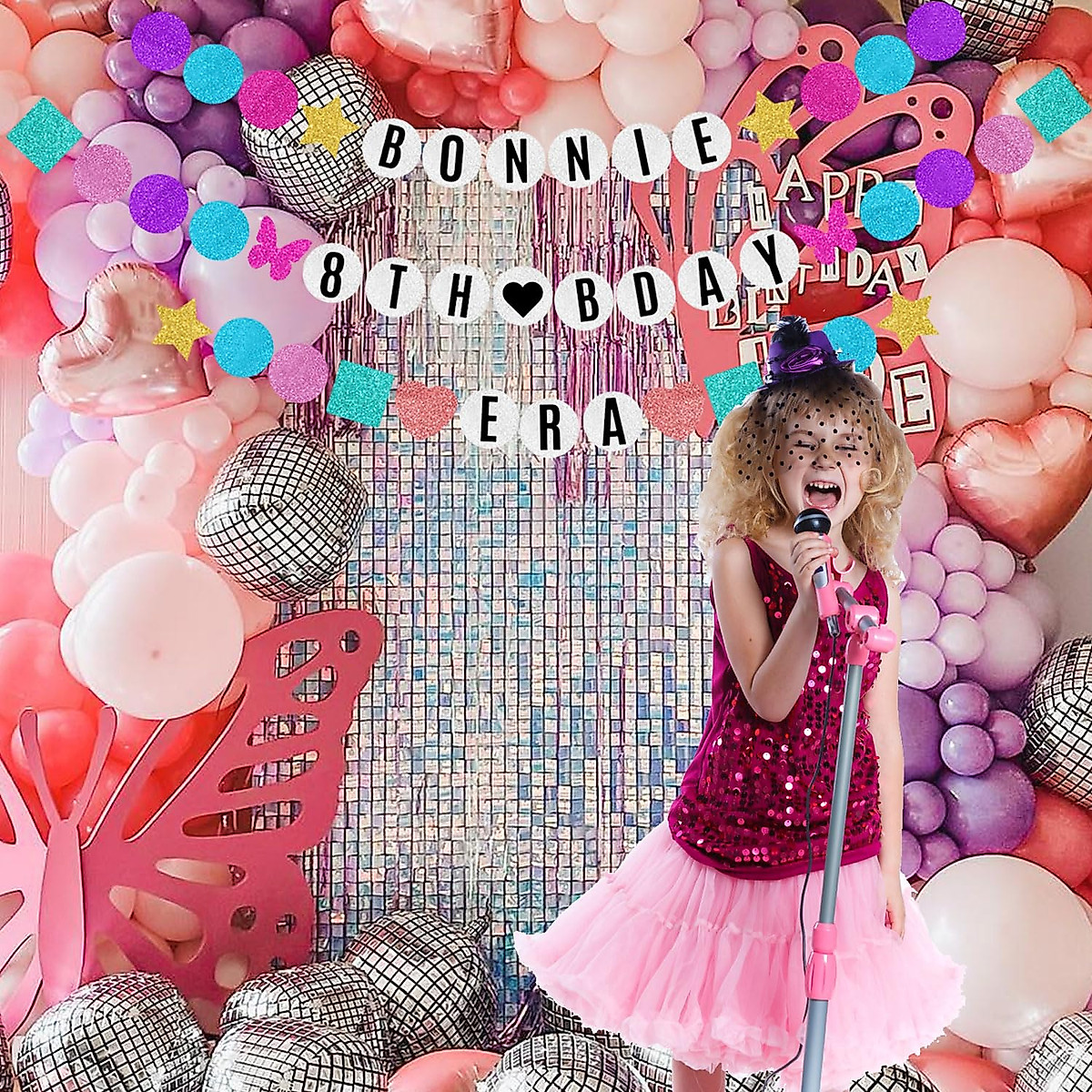 Customizable Friendship Bracelet Happy Birthday Banner Sparkle Paper Tour Decorations Giant Friendship Bracelet Garland For Double Digits Bday Graduation In My Teenage Birthday Eras Party Supply