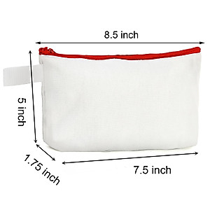 yarlung 20 Pack Canvas Makeup Bags, Blank DIY Crafts Zipper Pouch Multipurpose Pencil Case for Cosmetic, Travel Toiletry, 5 Colors Zipper