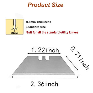 30 Pack Utility Knife Blades, SK5 Steel Heavy Duty Box Cutter Replacement Blades with Plastic Case, Standard Size Razor Blades for Most Standard Utility Knives