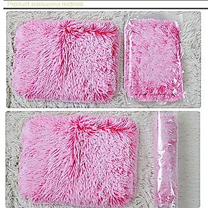 scy Soft Plush Pet Sofa Bed, Square Kennel Fluffy Plush Cat Dog Sofa Mat Dog Mats for Sleeping and Anti Anxiety Plush Soft Fluffy Pet Beds Pet Supplies Pet Nest Cushion (Color : D, Size : 50405cm)