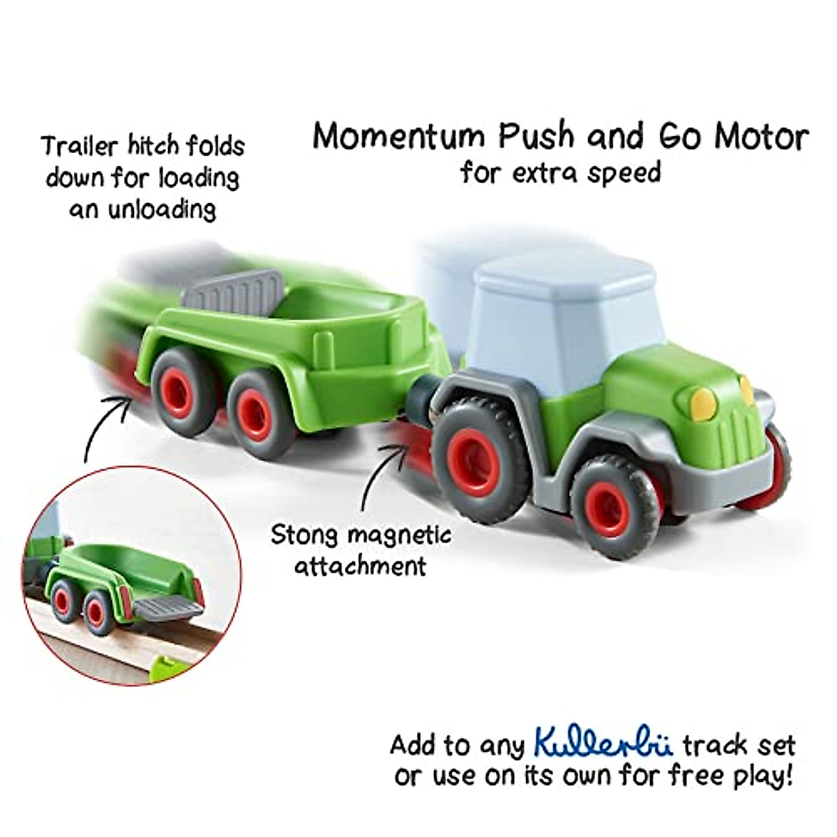 HABA Kullerbu Momentum Motor Tractor with Trailer