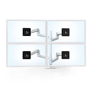 Ergotron – LX Quad Monitor Arm, VESA Desk Mount – for 4 Monitors Up to 40 Inches, 7 to 11 lbs Each – White