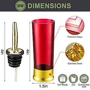 BarrelWare Premium Glass | 12 Gauge Shot Glasses, Bullet Shot Glass, Bullet Glass, Groomsmen Shot Glasses | Shot Glass Set, Shotgun Shell Shot Glasses, Bullet Shot Glasses for Men, Bullet Shot Glasses