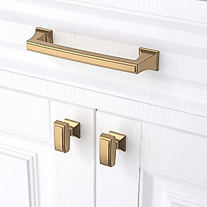 KNOKLOCK 10 Pack 5 Inch(128mm) Kitchen Cabinet Handles Champagne Bronze Cabinet Pulls Gold Kitchen Cabinet Hardware Drawer Pulls for Dresser Cupboard Wardrobe