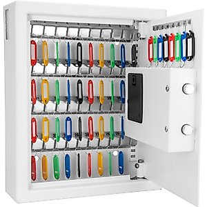 Barska Digital Keypad Wall Mount Safe Key Cabinet, 48 Position, White
