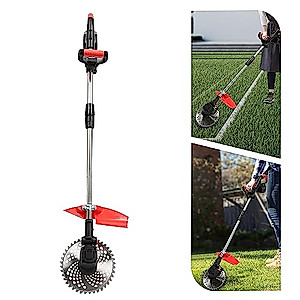 HinLIaDa Electric Weed Eater Battery Powered, 21V Cordless Lawn Weed Cutter Grass Trimmer Portable Electric Mower Pruning Tool Set Adjustable Head for Lawn Edger Trimming Lawn Care
