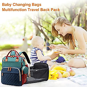 Awanhe Baby Diaper Bag Backpack with Changing Station, Waterproof Baby Bags for Boys Girls, USB Charging Port, Baby Shower Gifts, RGB