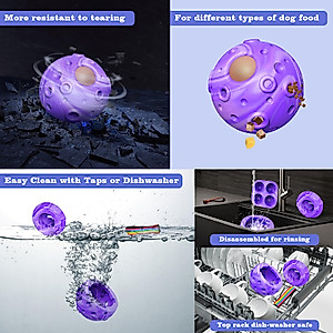 KHKJROS Dog Toys to Keep Them Busy, Frozen Treat Dog Enrichment Toys, Treat Dispensing Dog Toy, Treats Puzzle Ball Toy, DIY Freezable Fillable Treat Toy Enrichment Toys for Dogs (Meteorite)