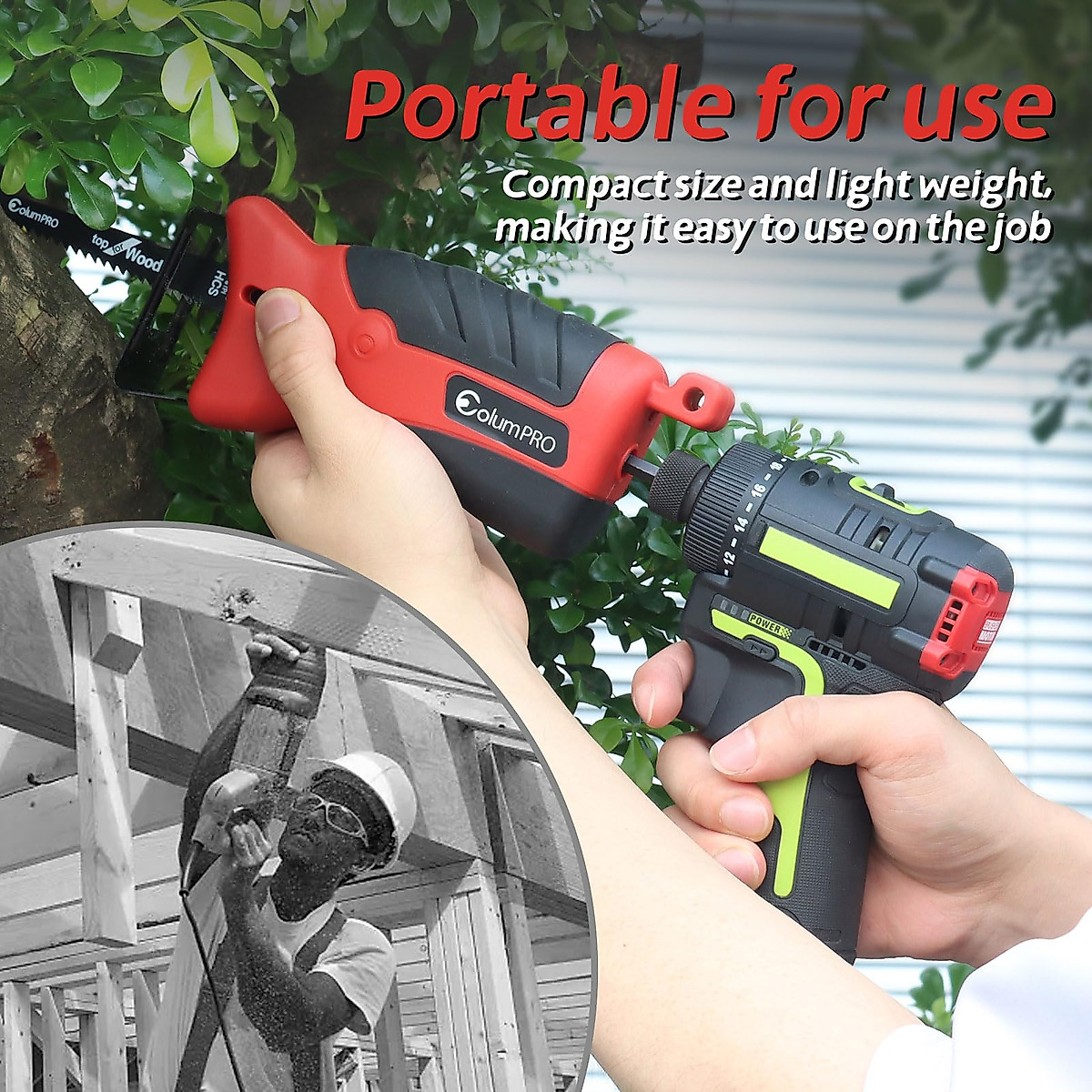 ColumPRO Impact Grade Reciprocating Saw Drill Attachment, Tool Gift for Men, Father, Boyfriends, Husband, Cool Gadget, Stocking Stuffer, Suitable for Cordless Drills, Impact Drivers