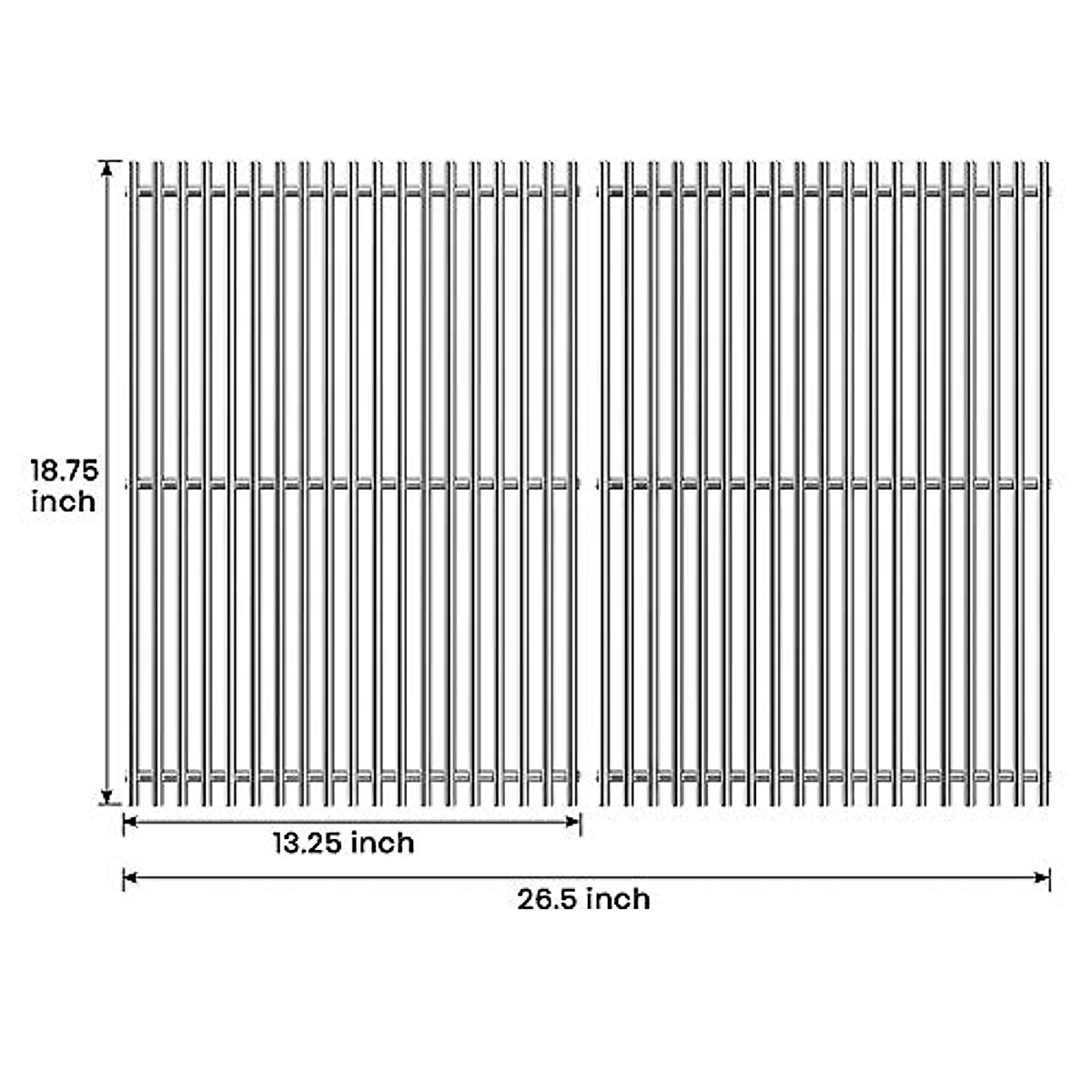 Stanbroil Stainless Steel Cooking Grate for Weber Genesis II and Genesis II LX 300 Series Gas Grills - Grill Grid Grate for Weber Genesis 2022 - Replacement Parts for Weber 66095 - Set of 2