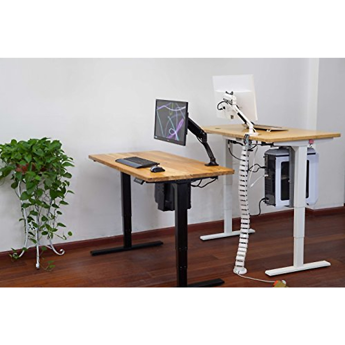 VWINDESK 60Inch Natural Bamboo Desk Table Top Only, Matching with Electric Adjustable Standing Desk Frame, Durable, Sustainable with 80mm Grommet Holes(30" x 60" x 1") Round Angle