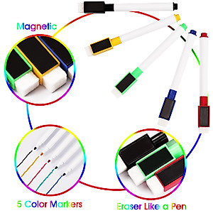 Magnetic Dry Erase Fridge Calendar - Magnetic Calendar for Refrigerator Planner, Fridge Magnetic Calendar with Six Markers, Kitchen Fridge Calendar White Board in Monthly & Weekly Set, 11.4" x 14.76"