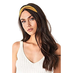 Huachi Headbands for Women Twist Knotted Women Head Bands Boho Stretchy Hair Bands Non Slip for Girls Criss Cross Turban Plain Headwrap Yoga Workout Vintage Hair Accessories, Solid Color