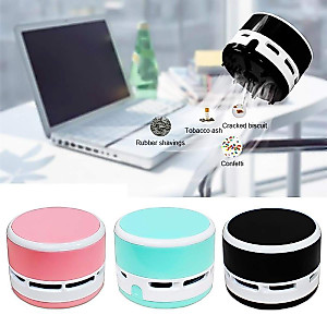 iSuperb Desktop Vacuum Cleaner Portable Keyboard Sweeper Mini Crumb Vacuum Cleaner Table Food Rubber Crumb Dust Remover Cleaner for Home, Office, Cars - No Battery Included (Black)