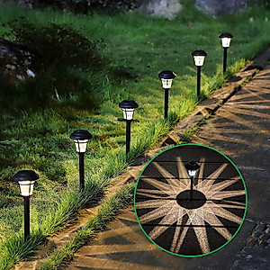 MAGGIFT 8 Pack Solar Ground Lights Outdoor, Disk Light 8 LED Cool White + 4 LED Blue, Waterproof Solar Powered Lights, In-Ground Walkway Deck for Pathway Driveway Landscape Garden Patio, Lawn, Yard