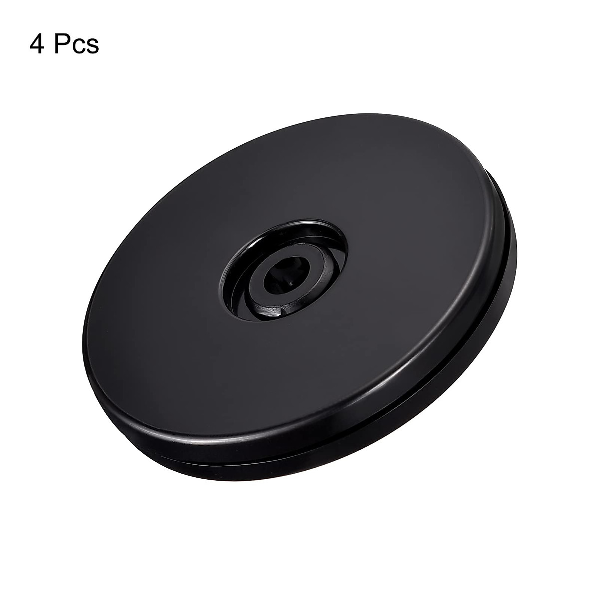 MECCANIXITY 3inch Rotating Swivel Stand with Steel Ball Bearings Lazy Susan Base Turntable for Kitchen Corner Cabinets, Black Pack of 4