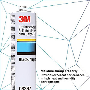 3M Urethane Seam Sealer, 08367, Black Color, High Solids, Permanently Flexible, 310 mL/10.5 fl oz Cartridge