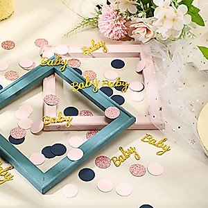 360 Pcs Gender Reveal Confetti Gender Reveal Decoration Baby Shower Confetti Navy Blue Pink Paper Confetti Round Confetti Dots for Baby Shower Gender Reveal Birthday Party Table Decoration