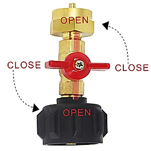 MENSI New QCC1 Propane Refill Adapter for 1lb Propane Bottle Tank from 20~40LBS Cylinder with Shut Off On/Off Controller Valve Gas Easy Filler