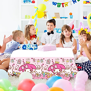 2Pcs Melody Tablecloth Disposable Tablecover Birthday Party Supplies and Decorations for Kid Boy Baby Shower Rectangle Tables 70"X42"