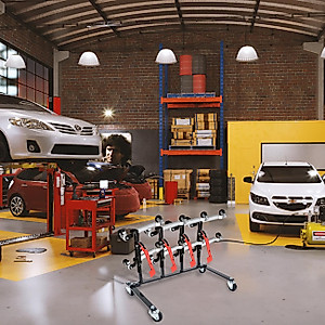 biosp Car Dolly Rack, Jack Stands Cart Storage Rack, Hydraulic Trolley Organizer Holder, Four Wheel Dollies Capacity, Four 360-Degree Rolling Casters, 31''*19''*4'', Transporter Trailer Accessories