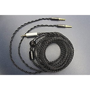 Youkamoo 2.5mm Balanced Headphone Replacement Cable Compatible for Hifiman HE4XX, HE-400i Headphones 8 Core Braided Silver Plated Headphone Upgrade Cable (Dual 3.5mm Male Version) 4 ft (1.22 m)