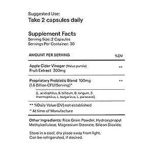 Rae Wellness Pre + Probiotic for Women - Support Digestive and Gut Health with Apple Cider Vinegar, Acidophilus and More - Vegan, Non-GMO, Gluten Free - 60 Caps (30 Servings)