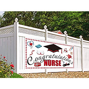 Graduation Nurse Themed Party Banner - Graduation Nurse Party Supplies Wall Decorations Indoor/Outdoor Banners(70" X 40")