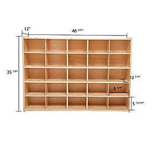 Contender 25 Cubby Birch Plywood Tray Storage Cabinet, Office and Homeschool Organizer for Toys, Books, Art and Craft Supplies, Greengaurd Gold Certified