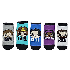 The Walking Dead Lowcut Socks (5 Pair) - Novelty Gift Low Cut Socks - Fits Ladies Shoe Size 4-10