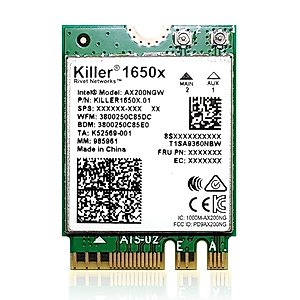 HighZer0 Electronics AX1650x Killer Series WiFi 6 Upgrade | Gaming WiFi Adapter | M.2 WiFi Card for PC | 2.4 Gbps WiFi for PC | Supports Bluetooth 5.2 & Intel, AMD, Windows 10+, Linux (AX1650x)