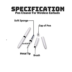 REDX1 New upgrade 4 in 1 Pen Cleaner With Smile Airpods Case, for Airpods with Soft Brush Flocking Sponge and Metal Tip for Any Bluetooth Earphones, Pen Cleaning Tools,Multi-Function Cleaner Kit