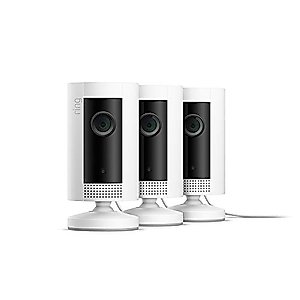 Ring Indoor Cam, Compact Plug-In HD security camera with two-way talk, White, Works with Alexa – White – 3-Pack