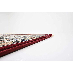 Unique Loom Narenj Collection Classic Traditional Hunting Scene Textured Design Area Rug, Rectangular 5' 0" x 8' 0", Burgundy/Tan
