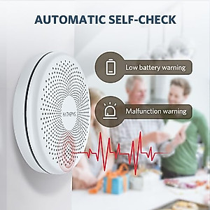 Carbon Monoxide Detector Smoke Detector Combo, HATHEPHS 10 Year Battery Ultra-Thin Photoelectric Smoke Alarm and CO Detector with Large Test/Silence Button, 2-Pack