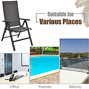 ZHYH Patio Camping Rocking Chair Folding Rocking Chair Footrest Blue