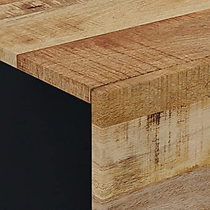 YAFF 2 Pcs Rustic Wood Side Cabinet, 2-Tier Bedside Cabinet with 2 Drawers & Metal Legs, Small Night Stand End Table Dresser Bedside Furniture for Bedroom, Nursery, Small Space,15.7"x13"x18.1"-Natural