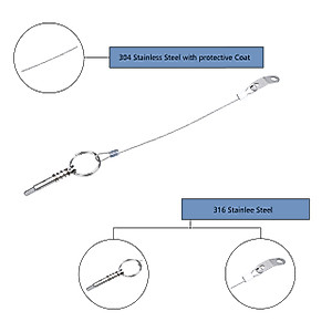 Thorn Boat Bimini Quick Release Pin with Lanyard (4 PCS)