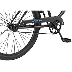 Schwinn Huron Beach Cruiser Bike for Adult, Single Speed, Coaster Brake, 26-Inch Wheels, 18-Inch Steel Frame, Full Front & Rear Fenders, Classic Handlebar, Black