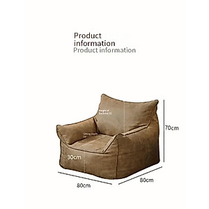 Experience Ultimate Comfort with The Leather Lazy Sofa - Luxury Lounge Chair for Relaxation At Home! (Oil wax leather retro brown [single seat sofa])