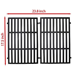17.5 Inch 7638 7525 65906 Grates Replacement Parts for Weber Spirit 300 Series Grill Grate Spirit E-310 E-330 S-310 S-315 Spirit ii E-310 Genesis Silver B/C Gold B/C Spirit 700 Cast Iron Cooking Grate