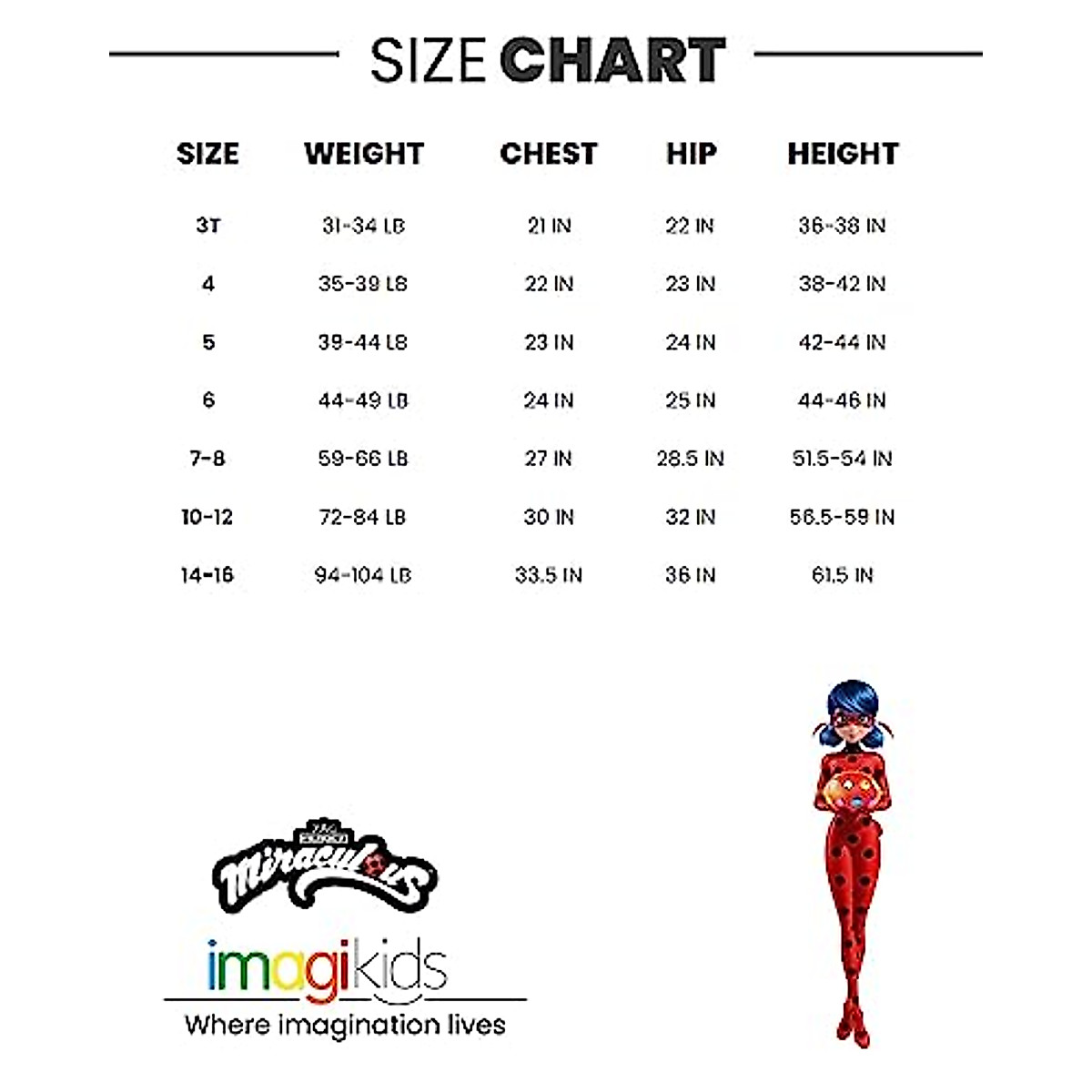 Miraculous Ladybug Little Girls Nightgown Pajamas Black/Red 7-8