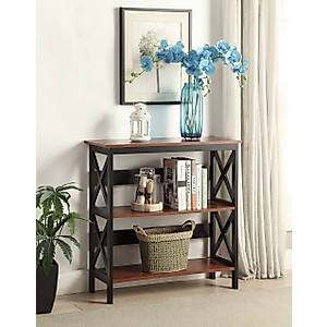 Convenience Concepts Oxford 3 Tier Bookcase, Cherry / Black