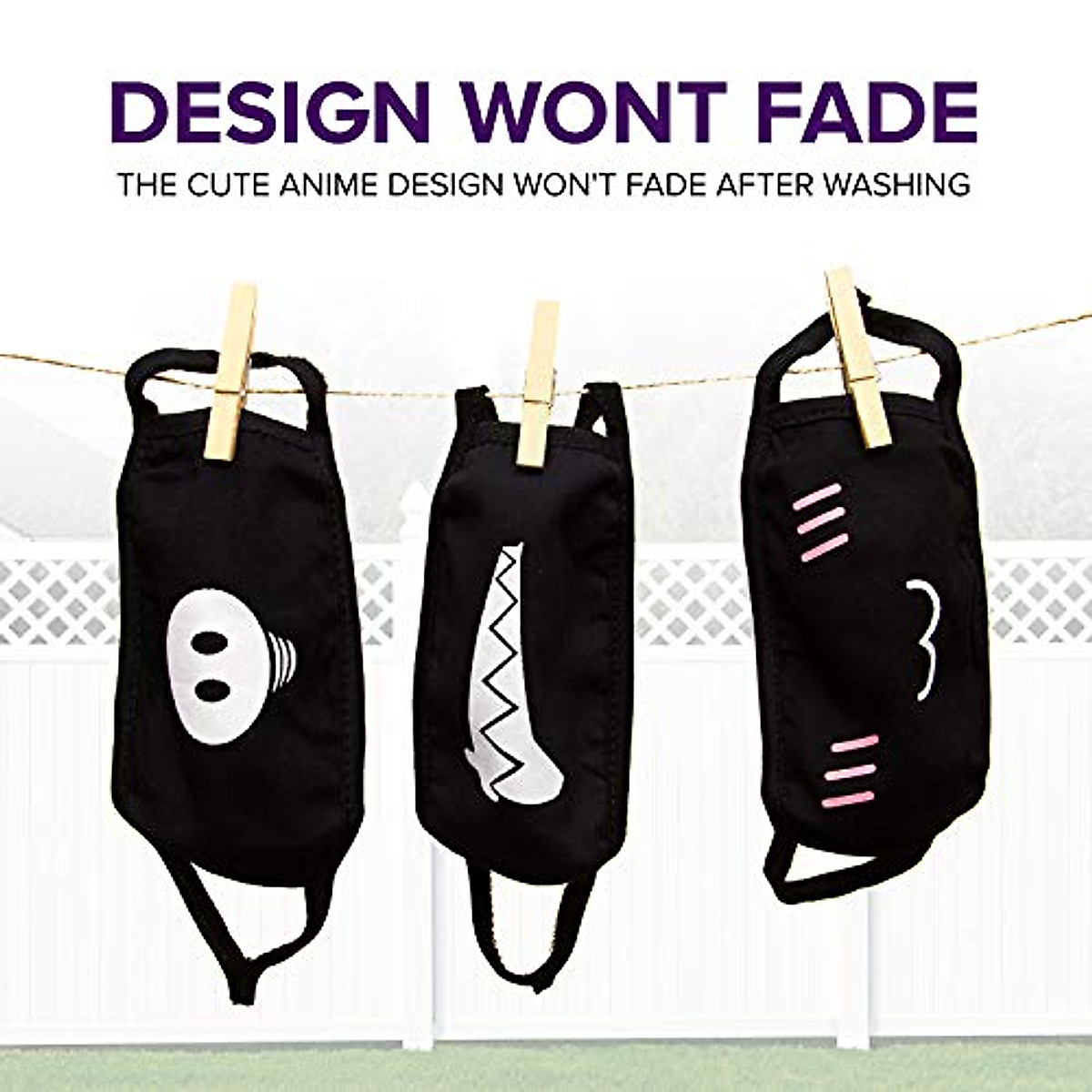 SoJourner Bags Black Face Mouth Mask - Cotton Face Covering (10 Pack) - Face Mask Resuable, Washable, Breathable, Adjustable - Adult and Child Size | Rave EDM Halloween Masks