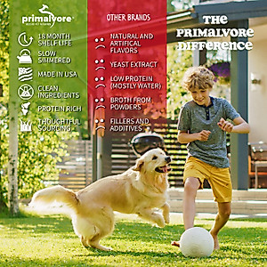 Primalvore Free-Range Bone Broth for Dogs &Cats, Mobility Formula w/Collagen Peptides to Help Support Hip & Joints, Digestion, Skin & Coat and Hydration, Human Grade, Mix 4 Pack Chicken and Duck