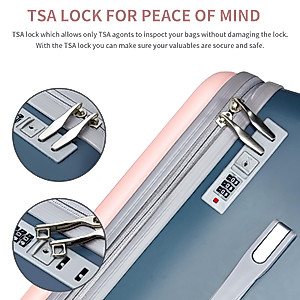 LemoHome Expandable Luggage with Spinner Wheels,Large Suitcases with Child Seat Design,Hard Luggage for Women and Men,20 inch Hardside Carry on Luggage for Travel (Pink)