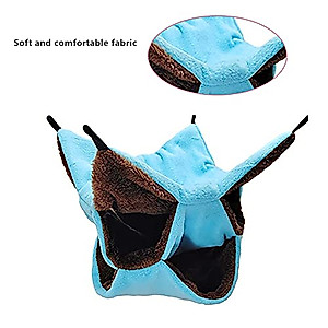 Small Animal Hammock Small Pet Cage Hanging Hammock Swinging Bed Warm Plush 3 Tier Hanging Bed Nap Sack Swing Bag Ferret Squirrel Hamster Rat Playing Sleeping Sugar Glider Squirrel Chinchilla Hideout